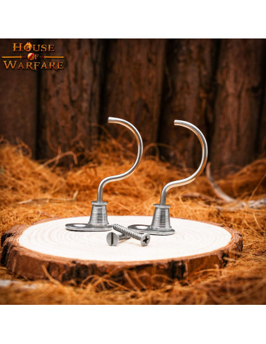 Coppia di supporti medievali cromati per appendere utensili e armi ⚔️ ...