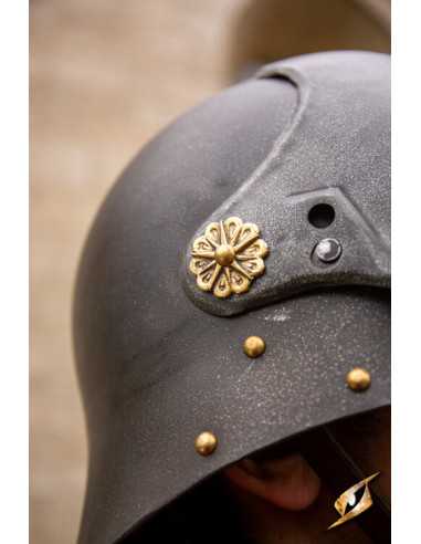 Elmo mercenario medievale celata modello Renegade, finitura annerita ⚔️ ...